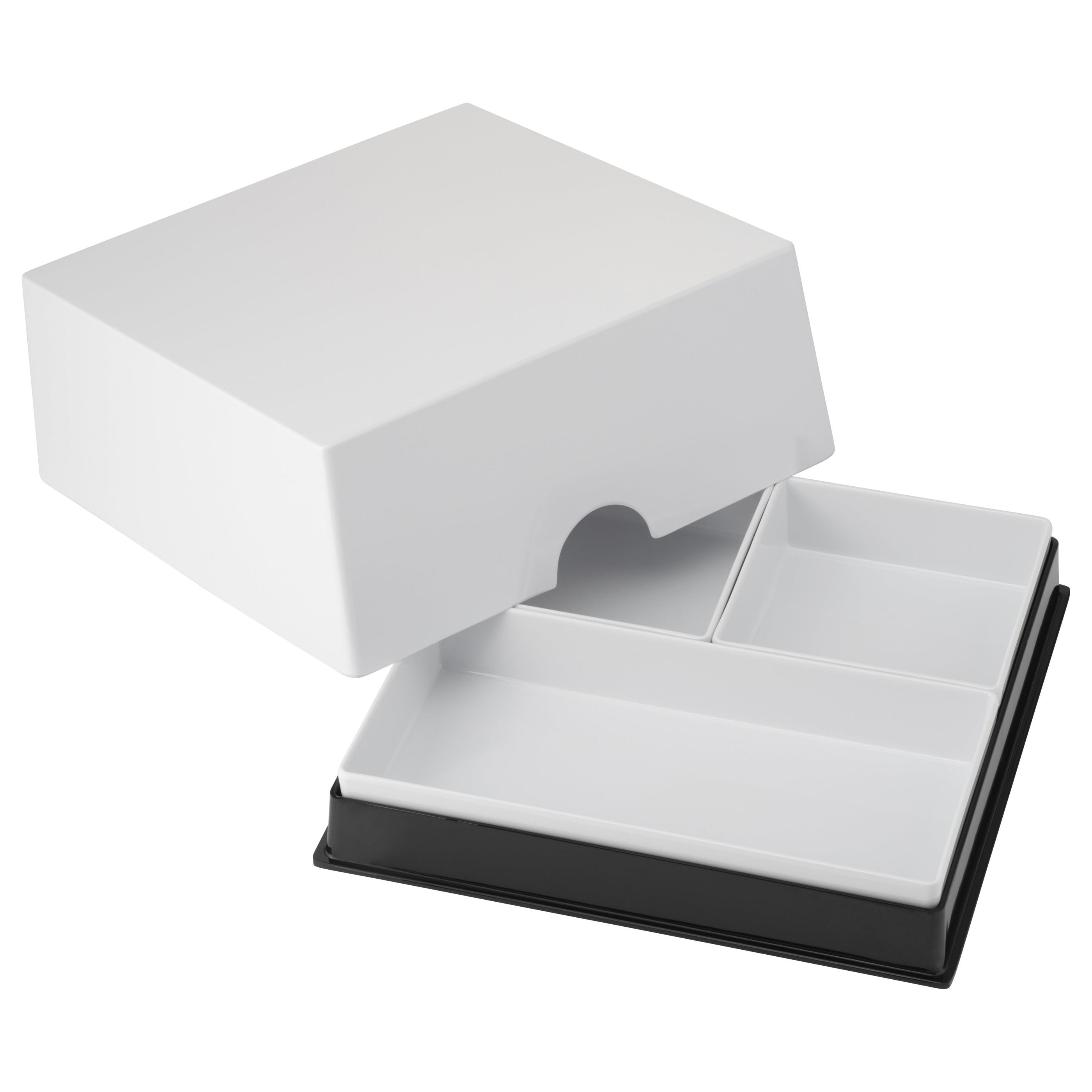 Black and White Melamine Bento Box Set with Inserts — Dalebrook