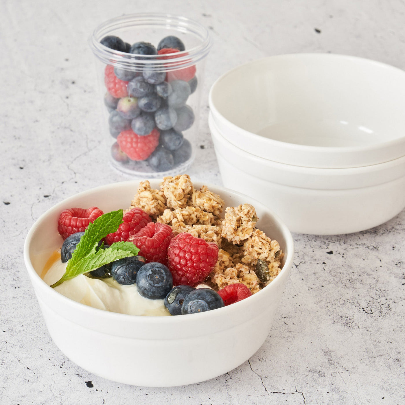 Hu White Melamine Pot 122 Dia x 67mm 478ml/ 16oz (12 Pack) — Dalebrook