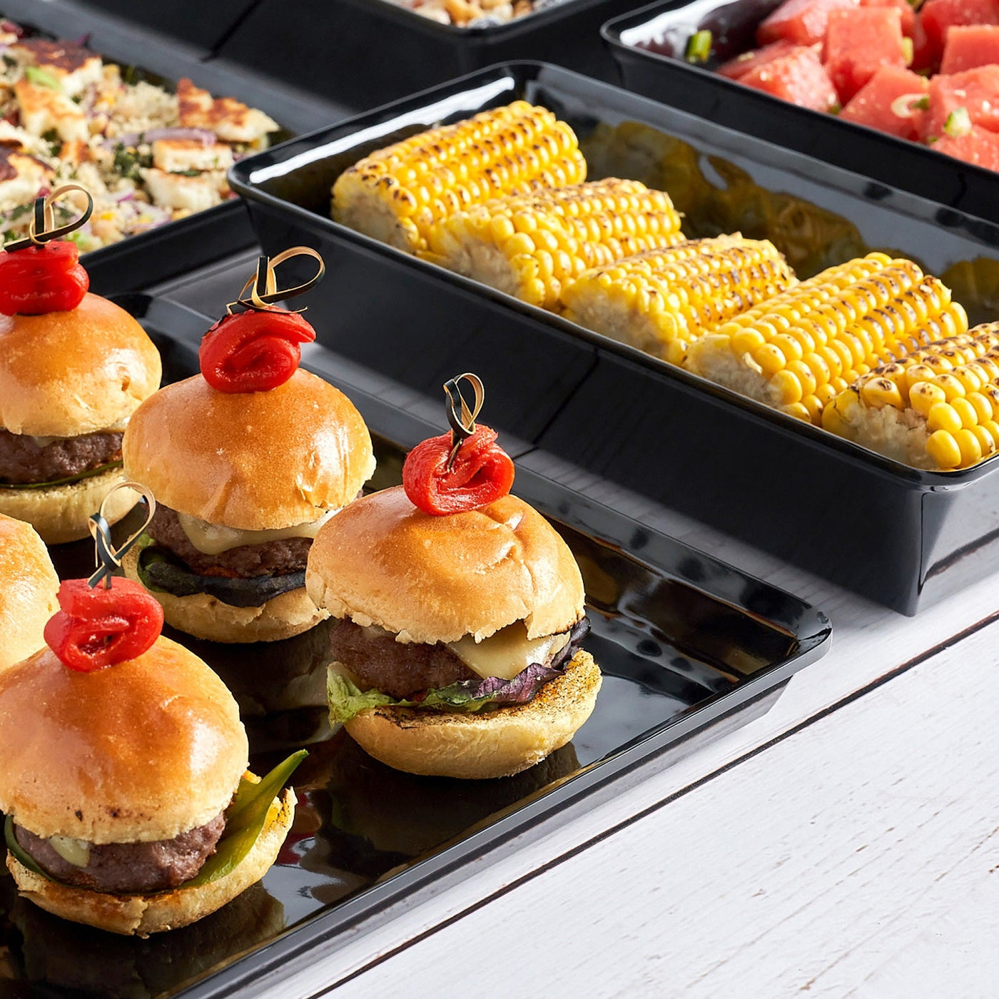 Mino Black Melamine Tray 280x280x30mm — Dalebrook